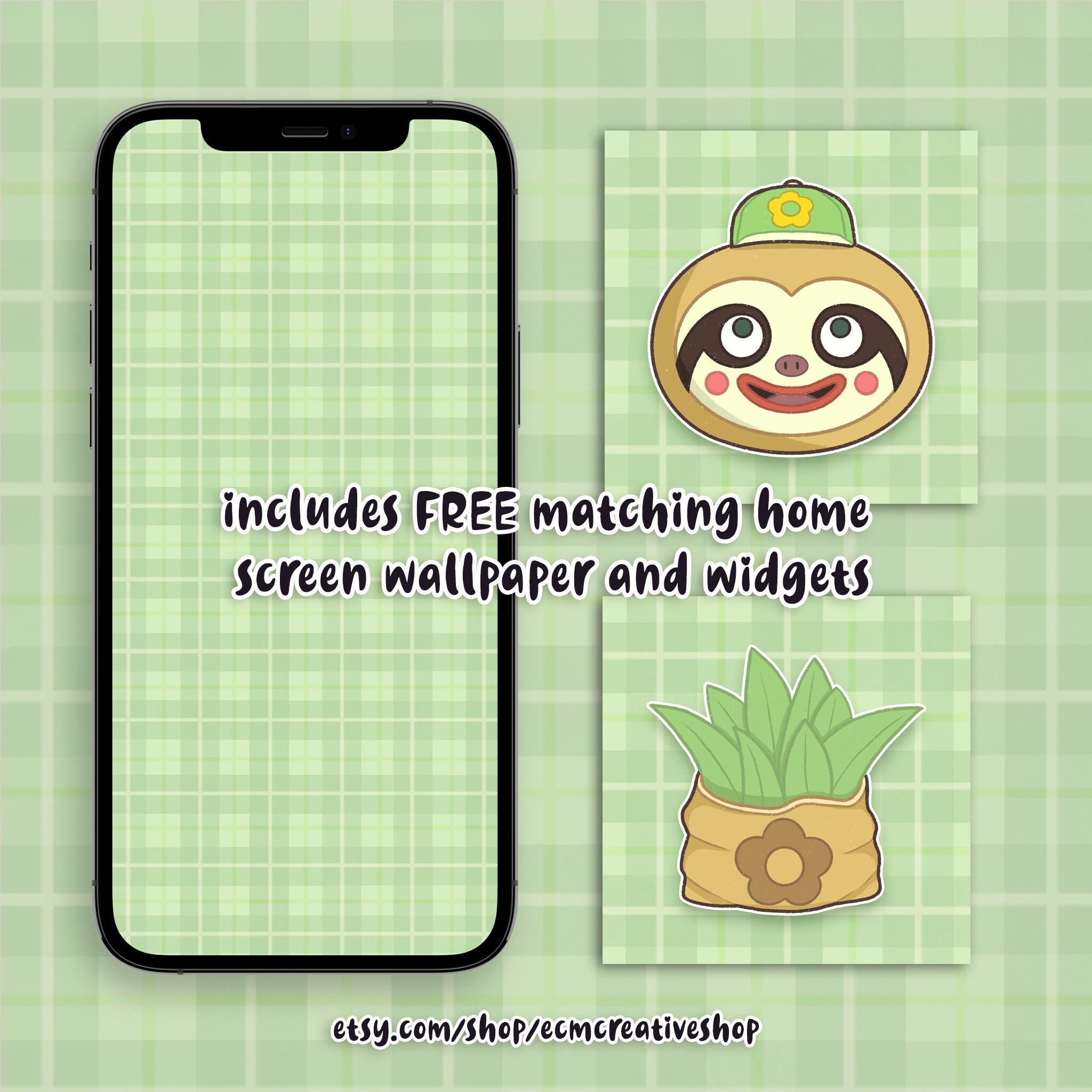 Leif Spring Lock Screen Background Bundle - Gingham Animal Crossing ...