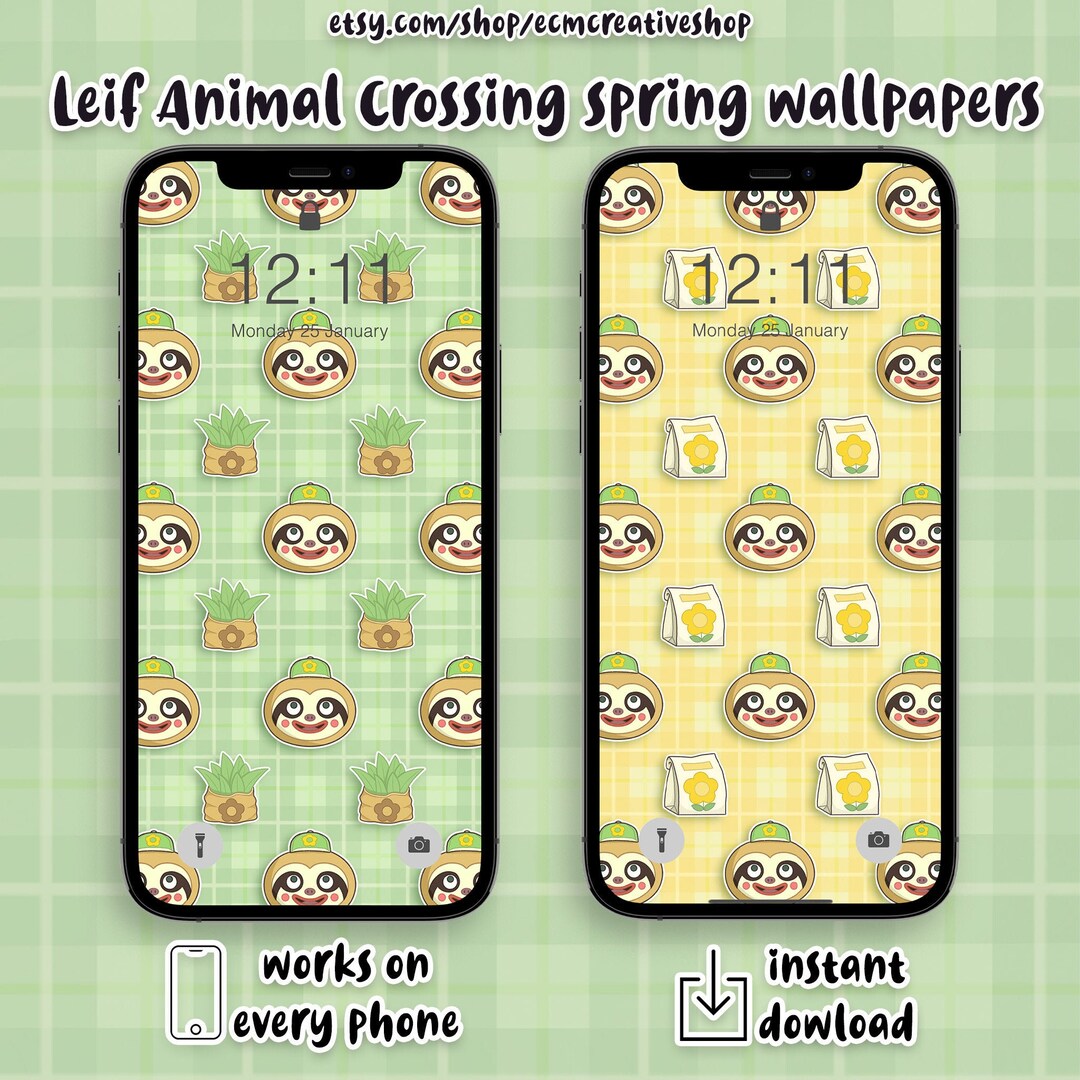 Leif Spring Lock Screen Background Bundle - Gingham Animal Crossing ...
