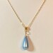 Baby Blue Teardrop Necklace / Pale Blue Teardrop Pearl - Etsy