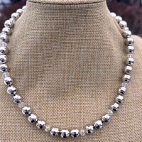 60s Silver Chunky Chain Necklace Hammered Look Cool Mod - Etsy