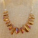 Ladies Colored Champagne Gold Rock Crystals Chain Necklace / 18K Plated ...