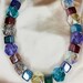 Multicolor Ice Cubes Square Chunky Beaded Necklace / Large Statement ...