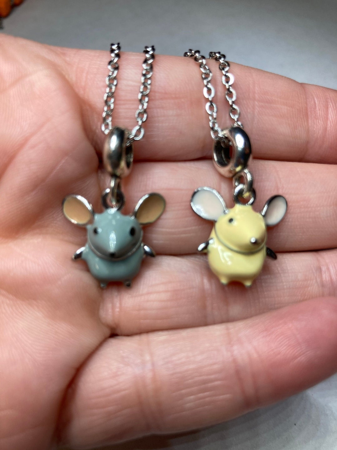 Little Mouse Nostalgic Necklace / Childrens and Kids Necklace / Mouse ...