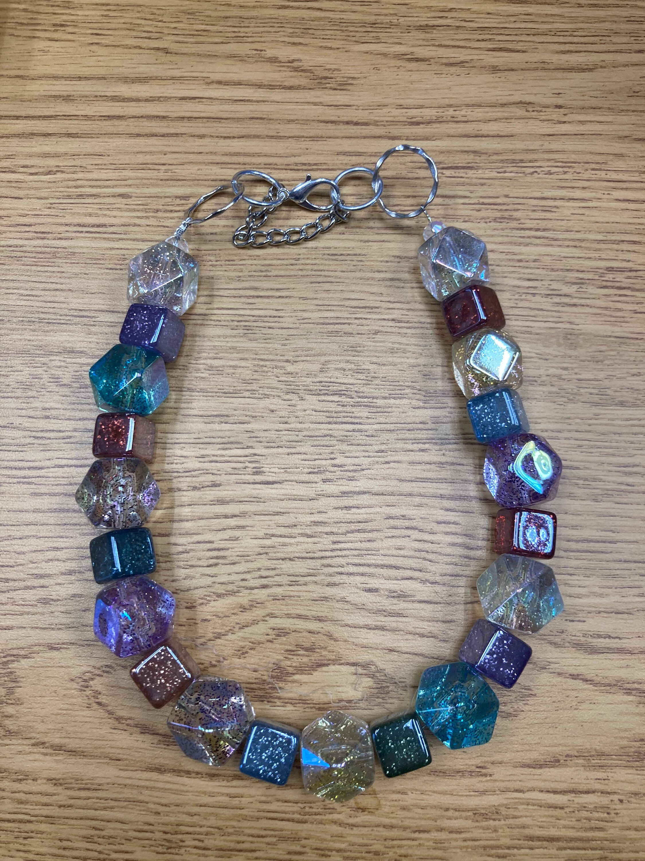 Multicolor Ice Cubes Square Chunky Beaded Necklace / Large - Etsy