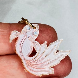 Blue or Orange Gold or Rainbow Koi or White Koi Goldfish Necklace / 18K ...