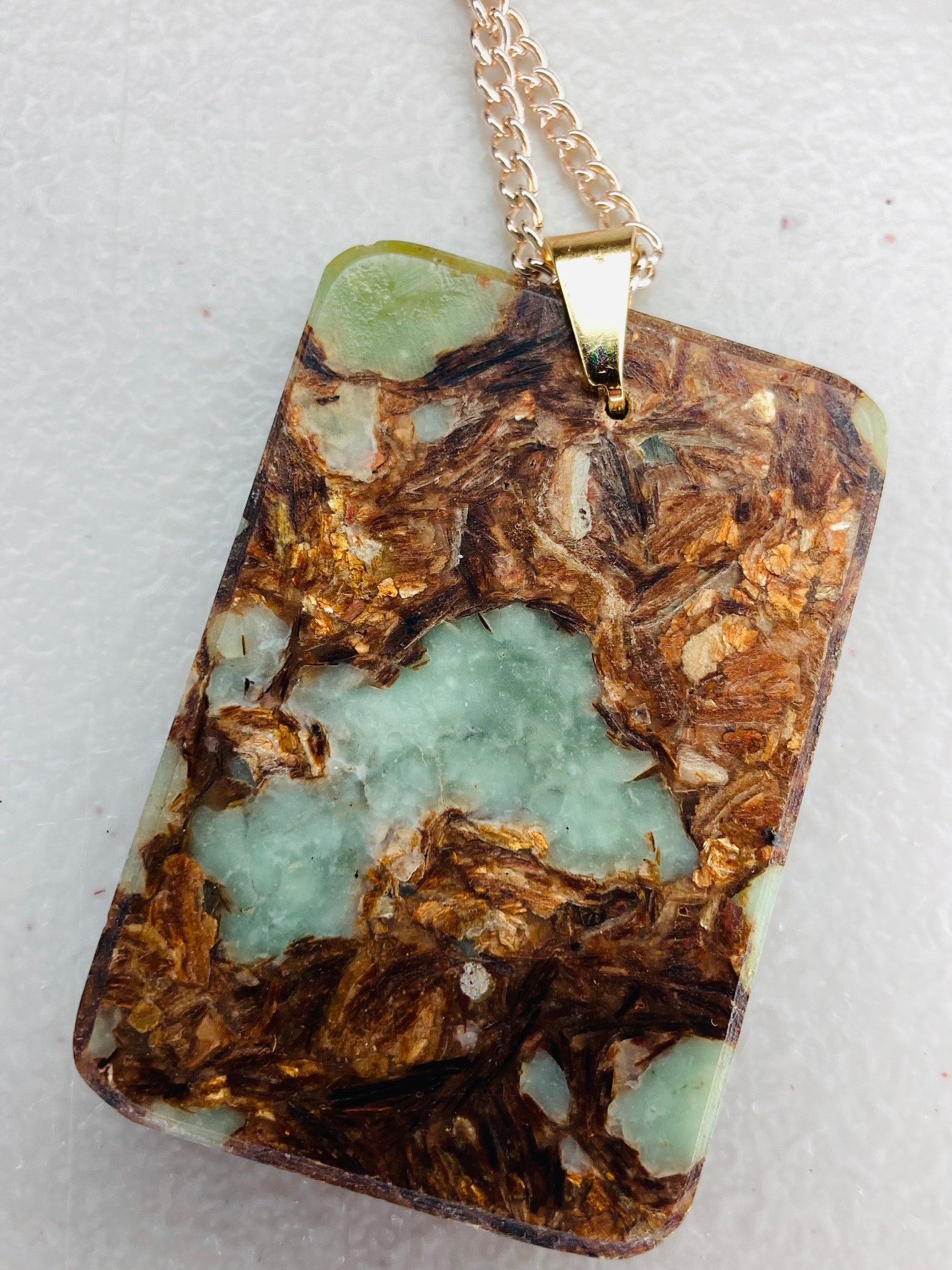 Gemstone Necklace / Stone Pendant Necklace / Large Bronzite / - Etsy