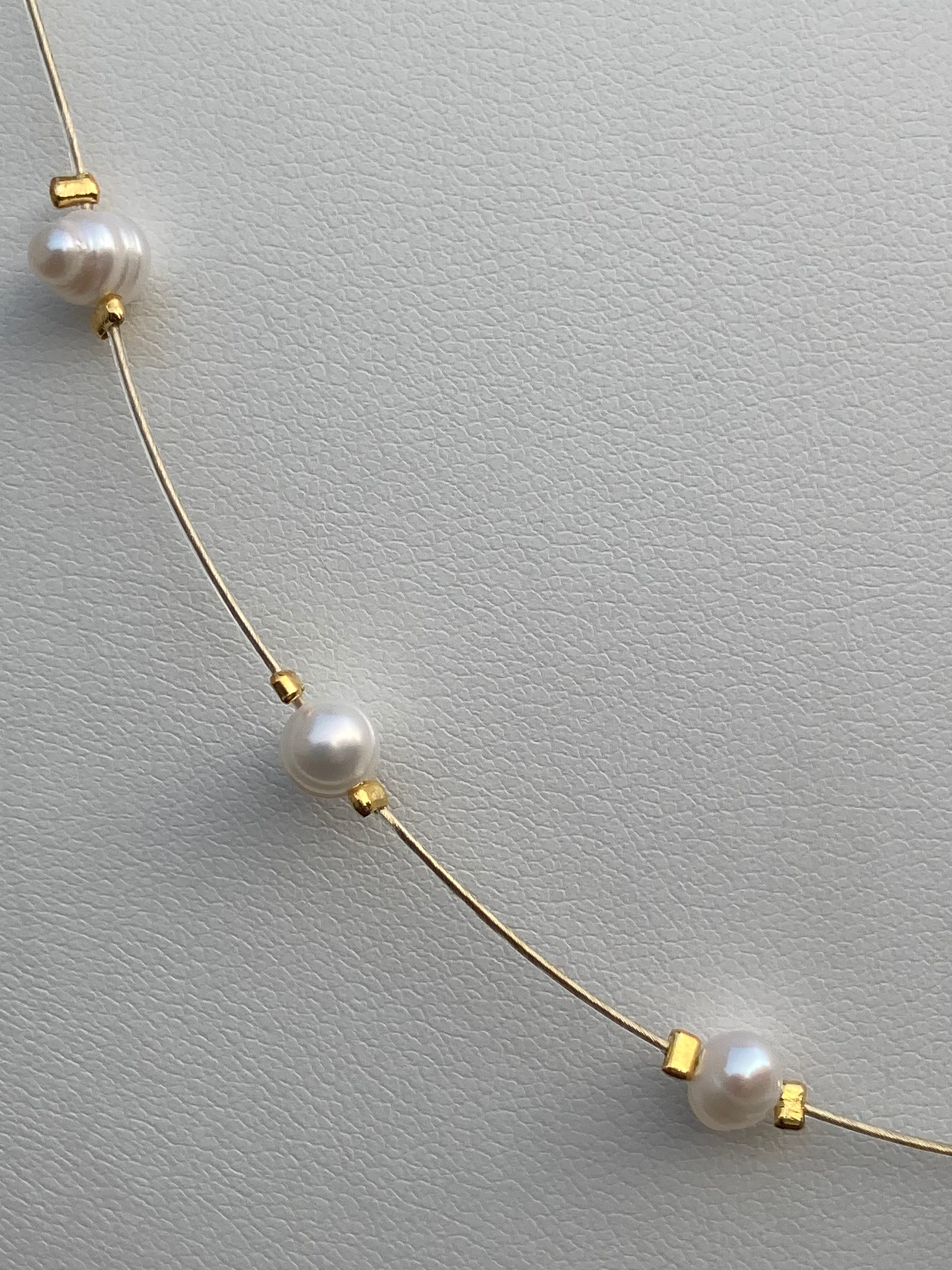 Illusion Pearl Necklace / Floating Pearl Necklace / Freshwater Pearls ...