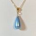 Baby Blue Teardrop Necklace / Pale Blue Teardrop Pearl - Etsy