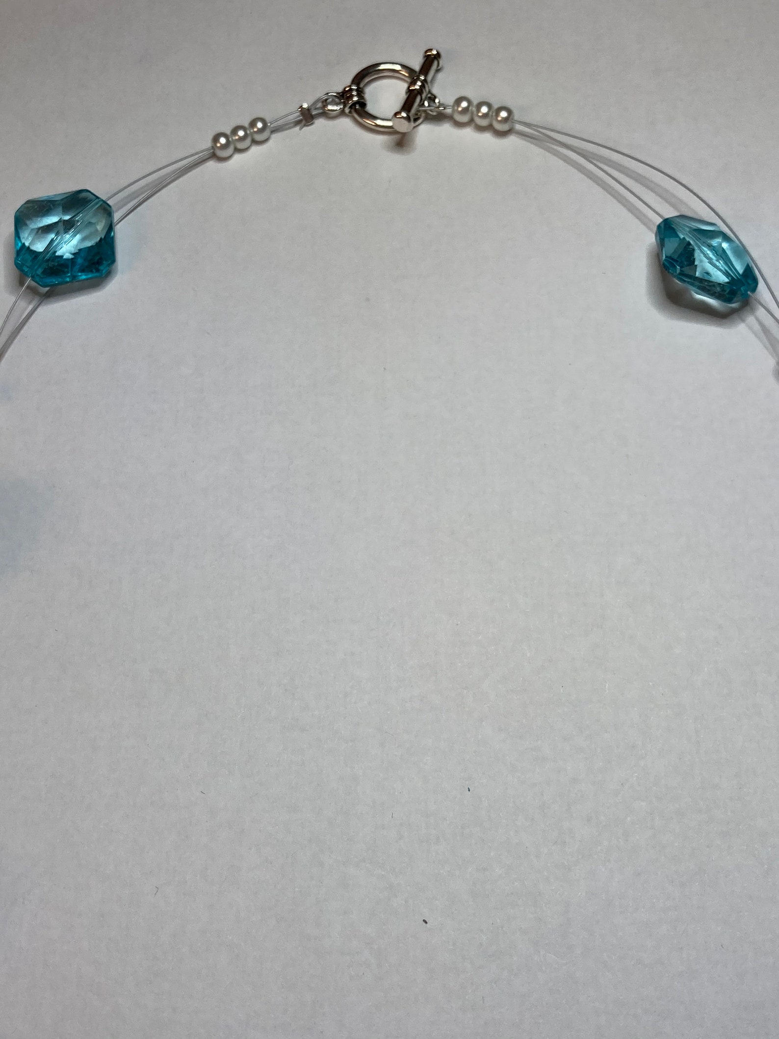 Blue Floating Necklace / Two Strand Floating Necklace / - Etsy