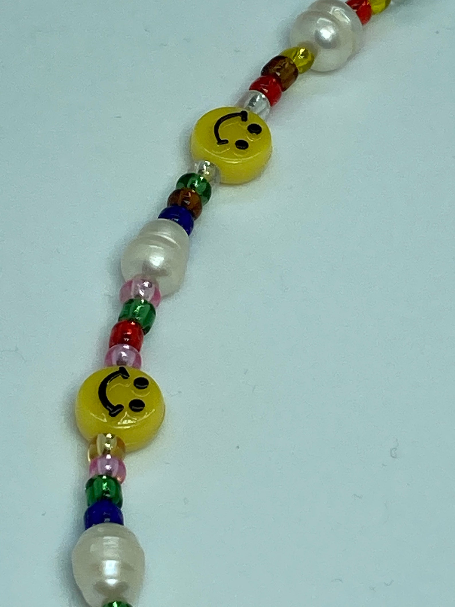Y2K Smiley Face Pearl Choker / Smiley Face Necklace / Freshwater Pearls ...