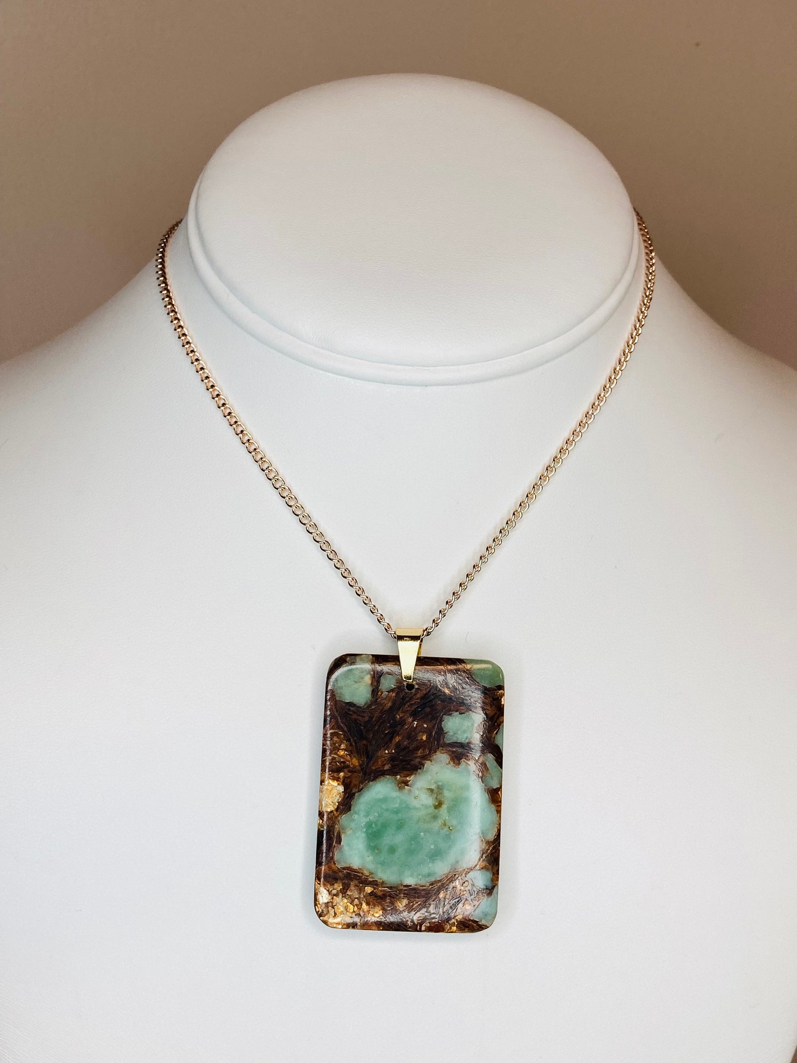 Gemstone Necklace / Stone Pendant Necklace / Large Bronzite / - Etsy