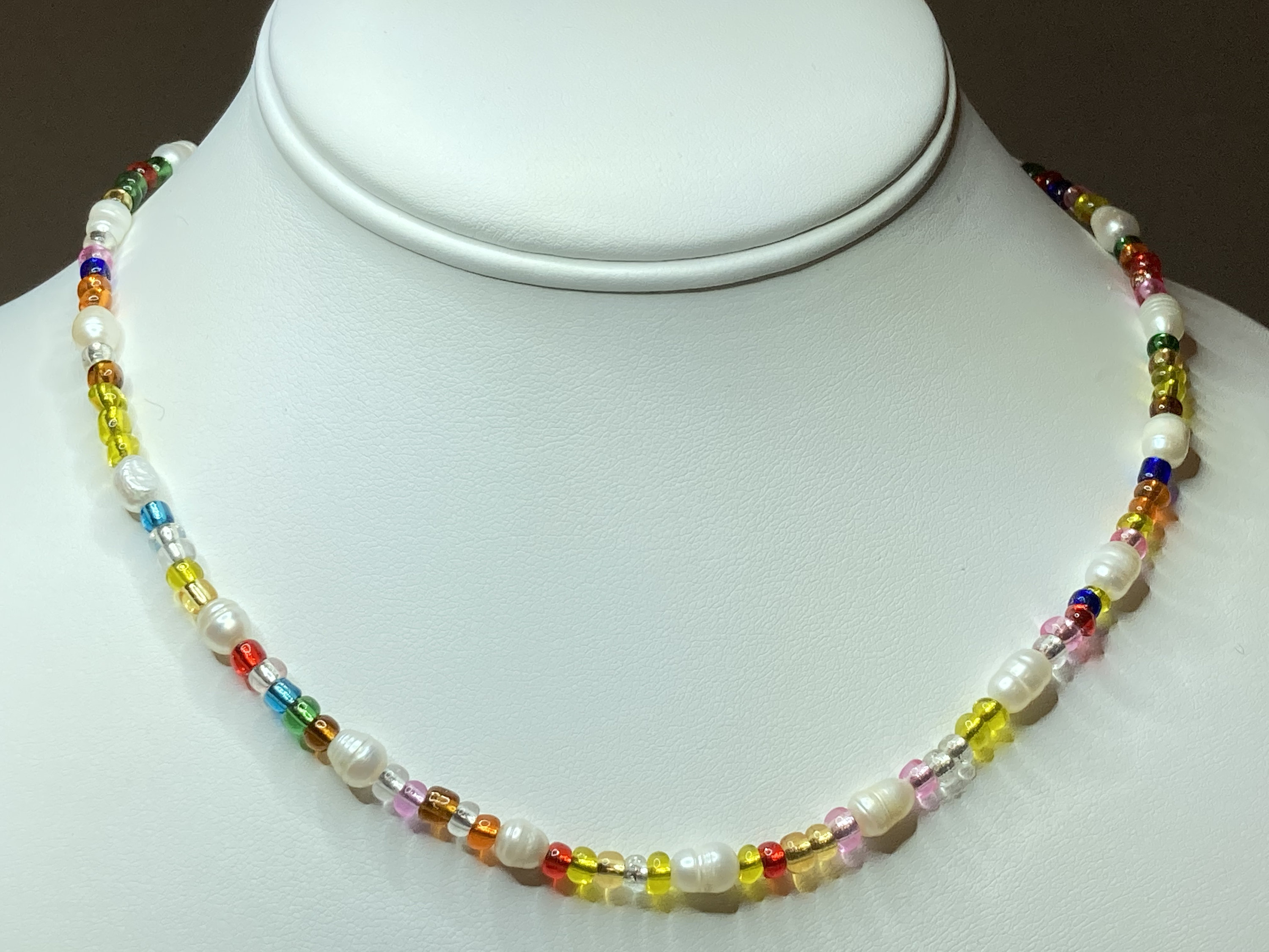 Multicolor Freshwater Pearl Beaded Necklace Seed Bead And Etsy