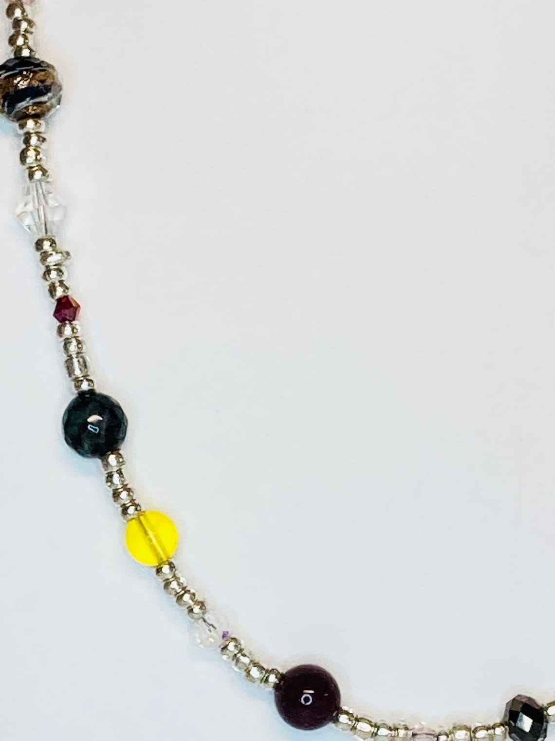 Calliope Necklace / Silver Seed Bead Necklace / Multi-gem Necklace ...
