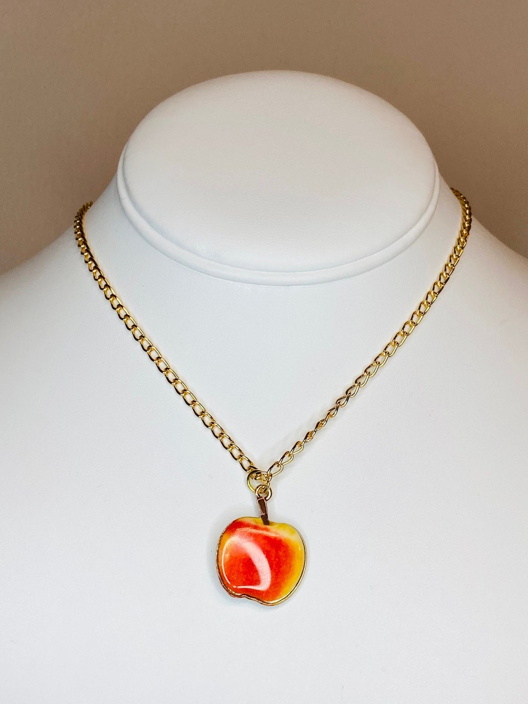 Apple Necklace / Apple Jewelry / Fruit - Etsy