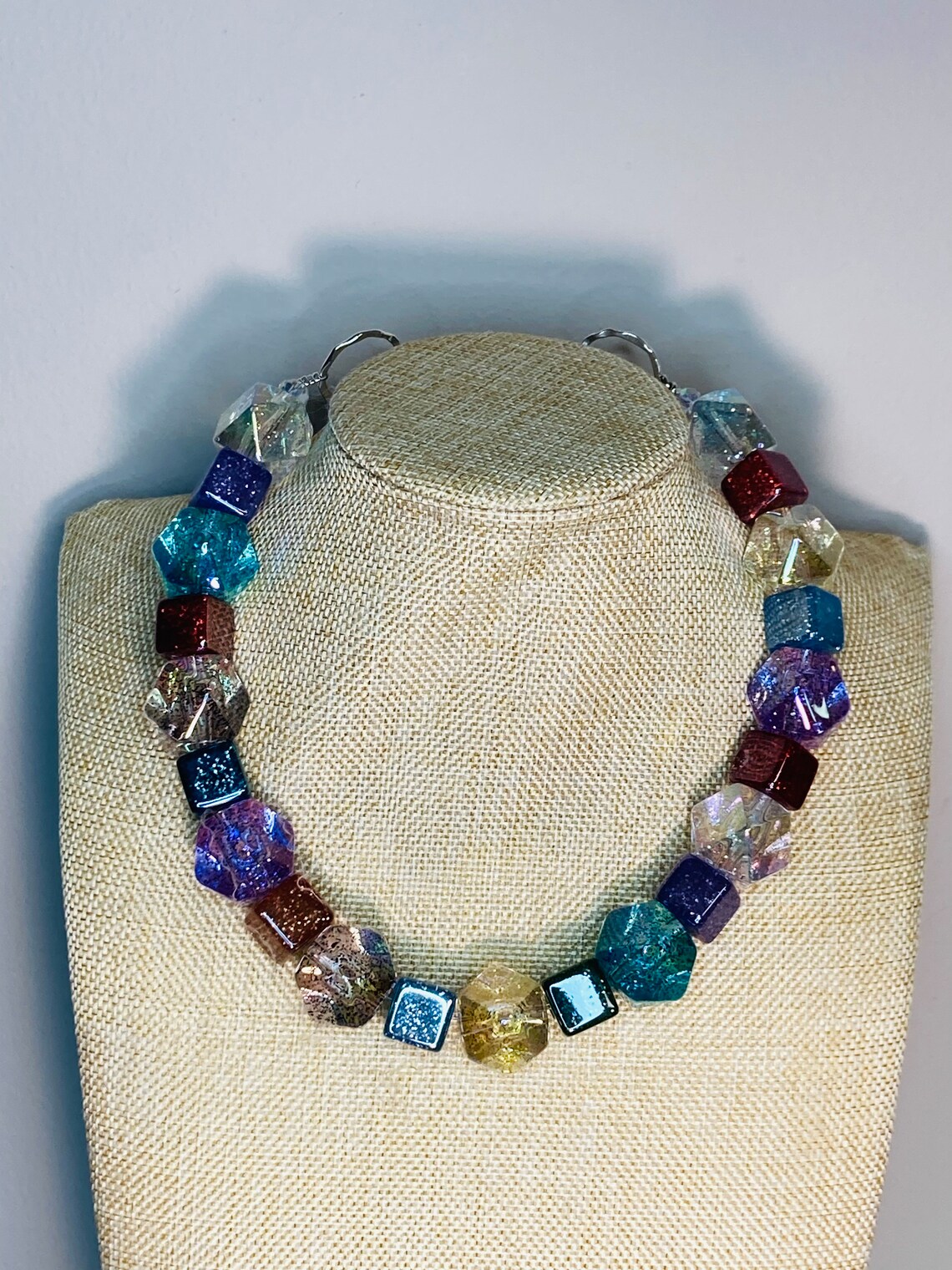 Multicolor Ice Cubes Square Chunky Beaded Necklace / Large - Etsy
