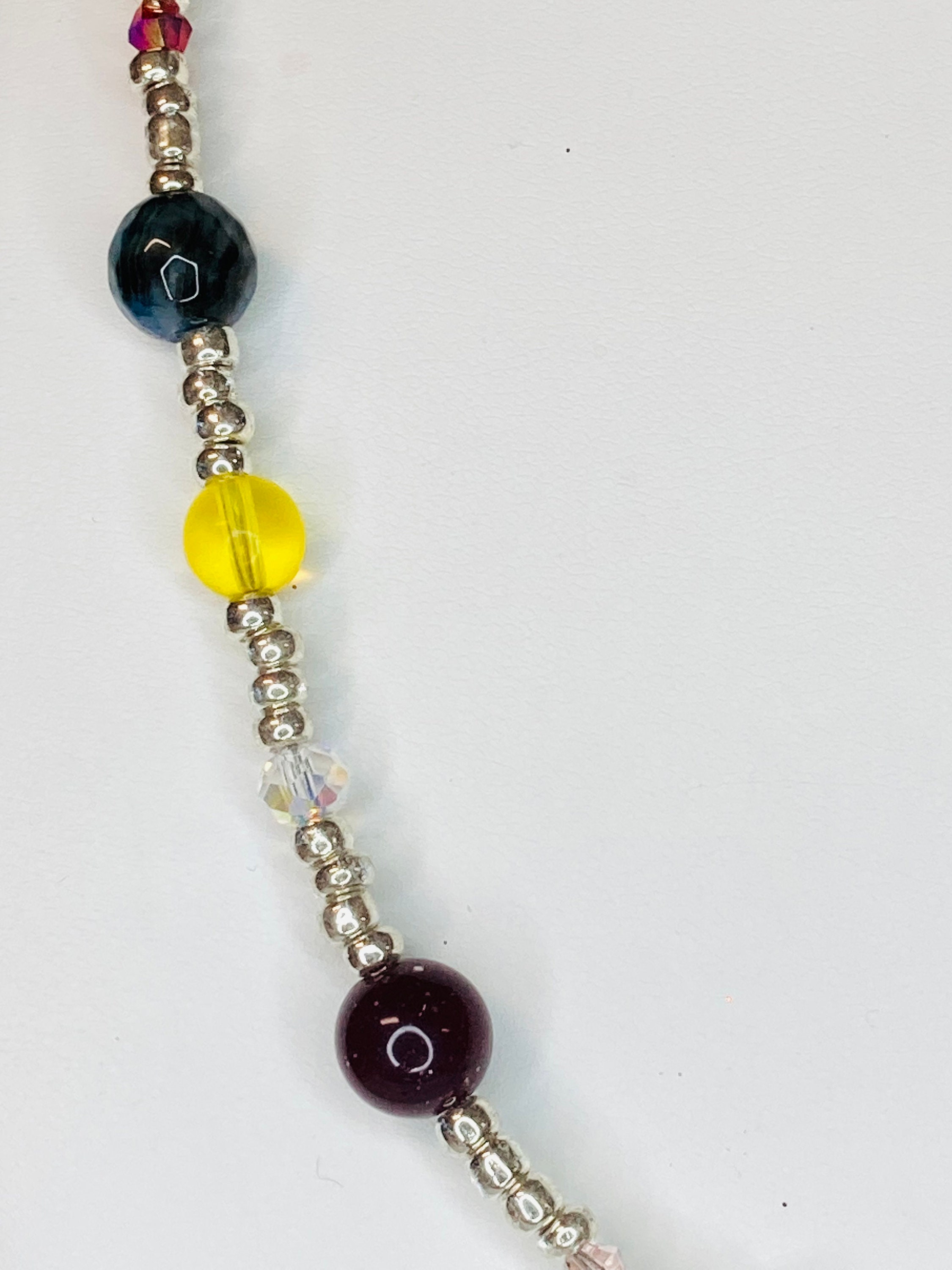 Calliope Necklace / Silver Seed Bead Necklace / Multi-gem Necklace ...