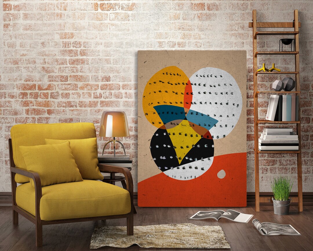 Colorful Abstract African Artwork, Afro Pattern Art, Mid Century ...