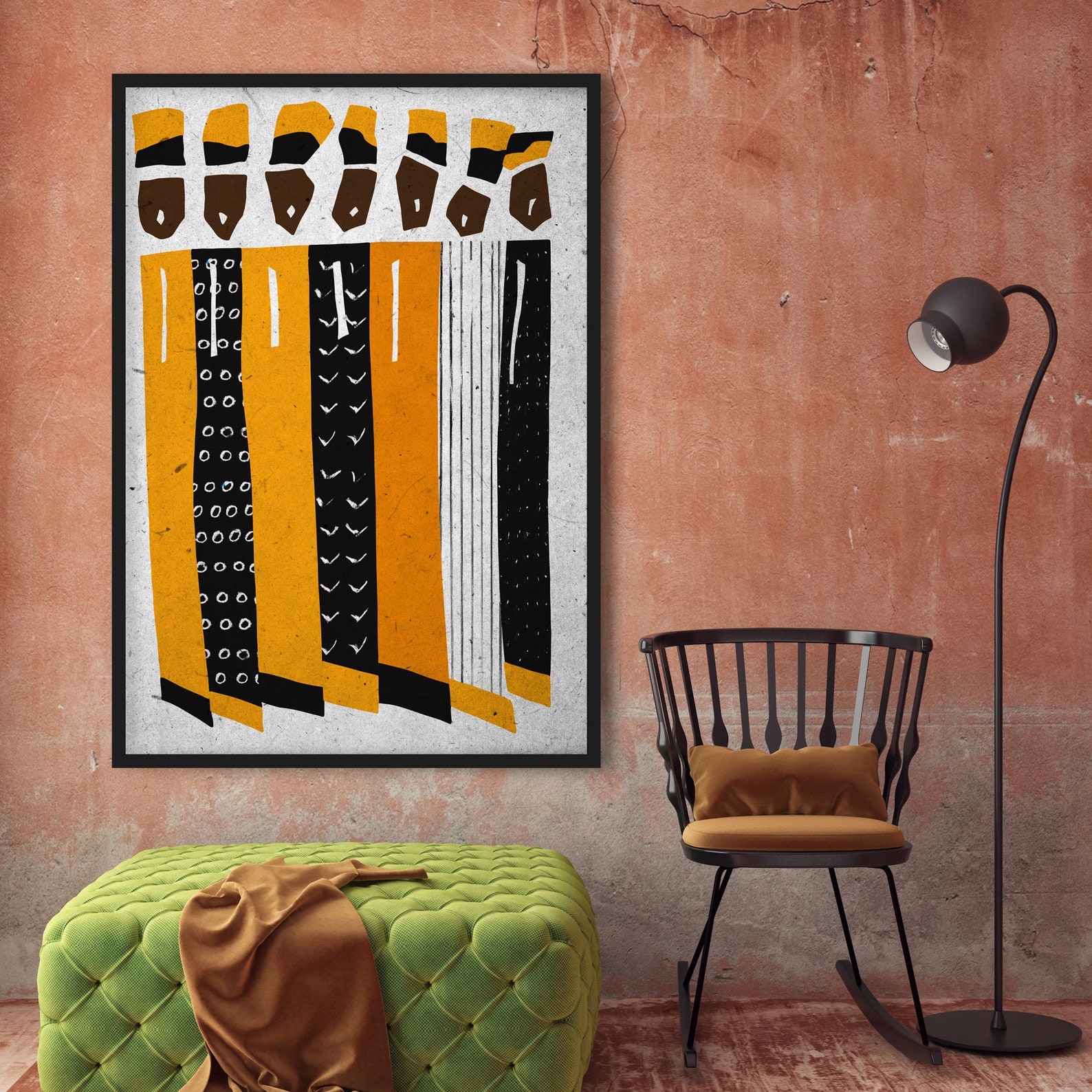 Contemporary African American Art Set of 3, Modern Boho Decor, Afro ...