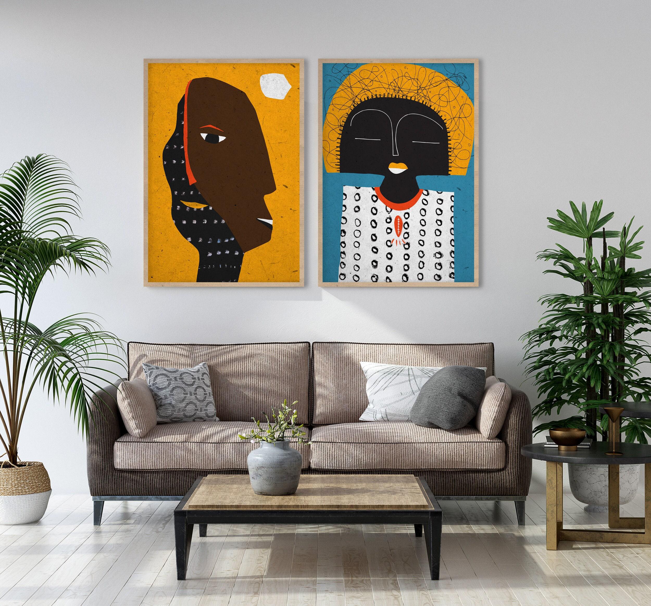 Black Woman African Poster Set, Afro-american Art Print, Ethnic ...