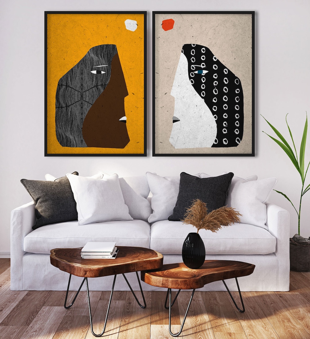 Romantic Date Ethno Poster Set African Figurative Art Black - Etsy
