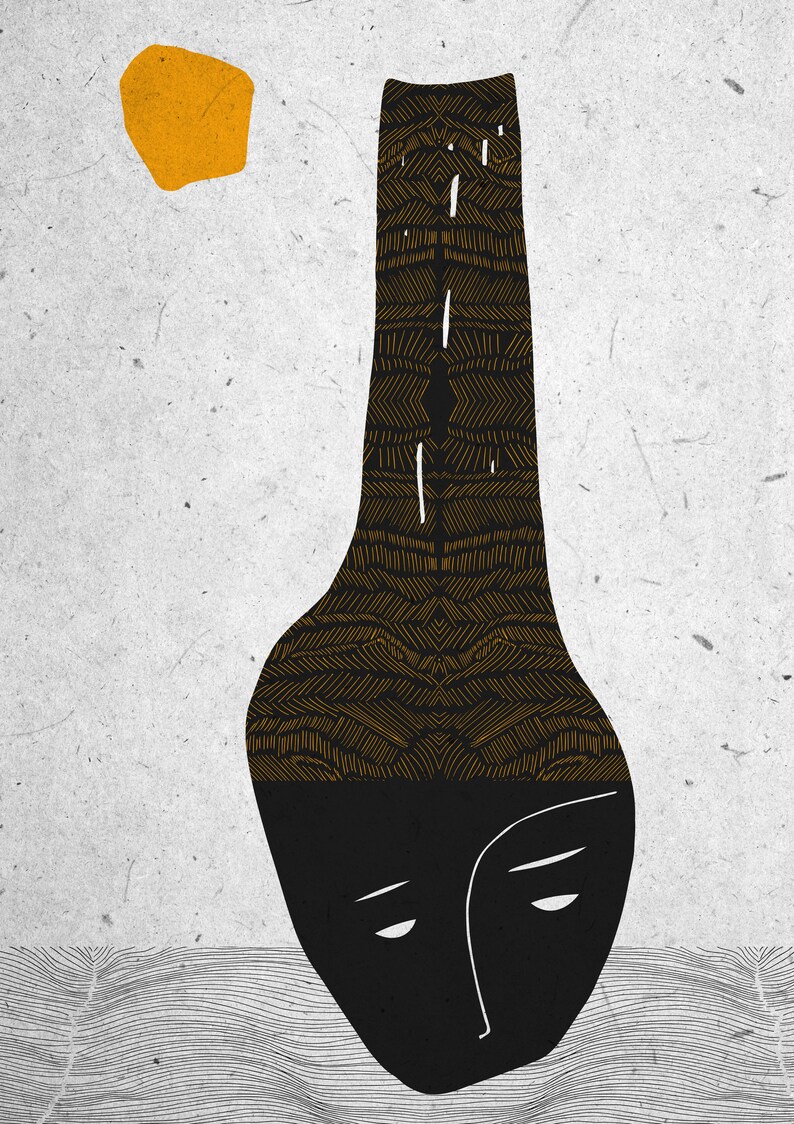 Contemporary African Mask Wall Art Afro Abstract Poster Set | Etsy