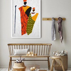 African American Black Art Set, People of Color Triptych, Masai Poster ...