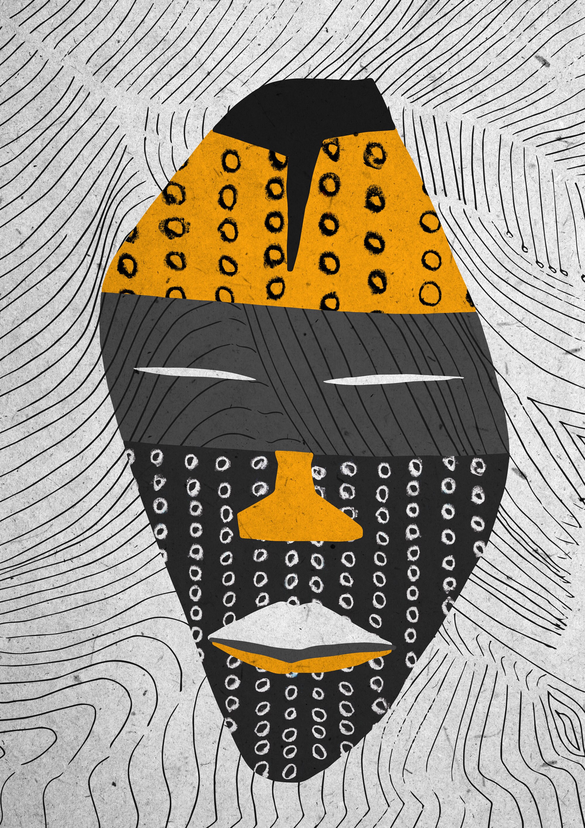 Contemporary African Mask Wall Art Afro Abstract Poster Set | Etsy