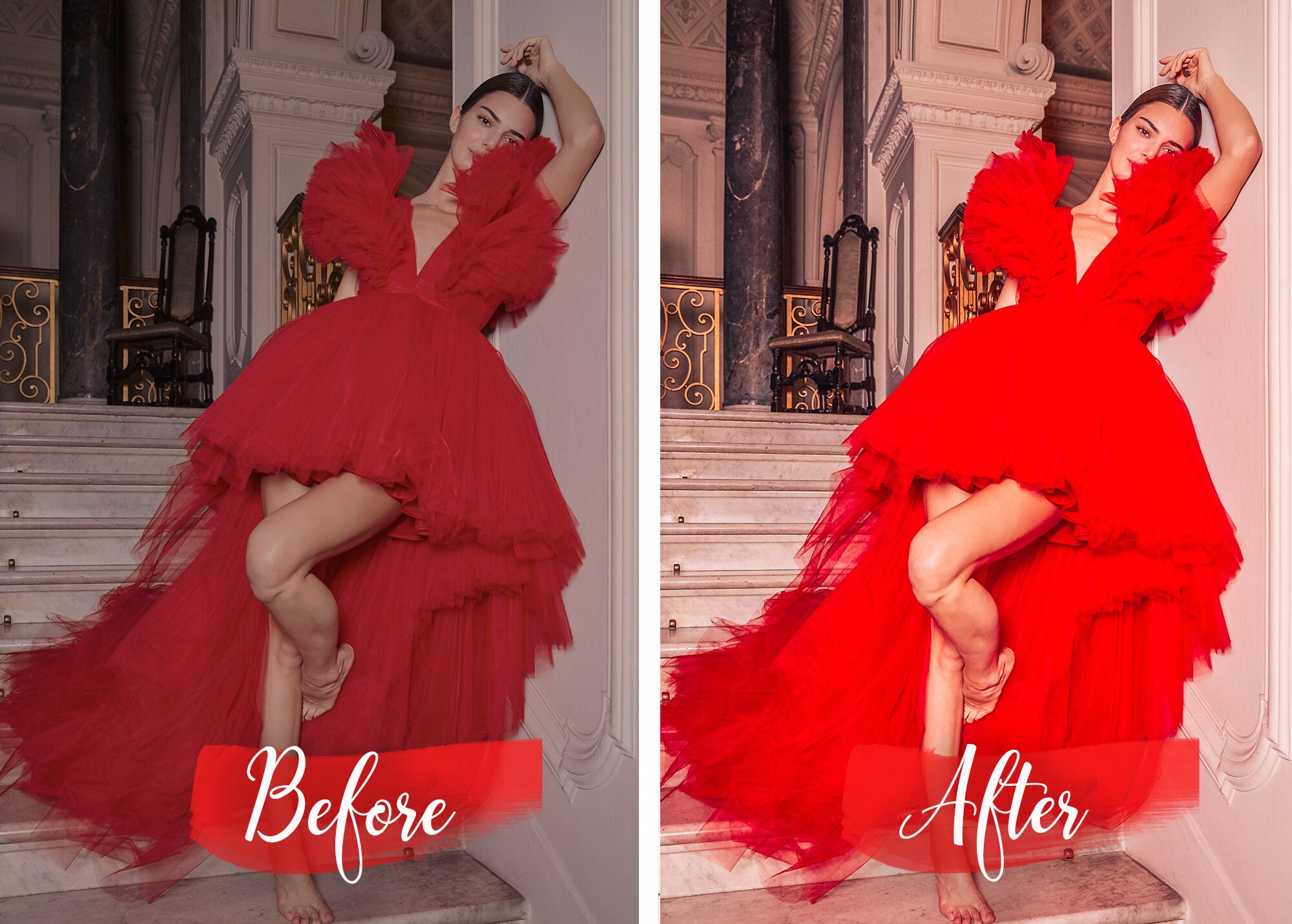 5 Red Presets Fashion for Lightroom Mobile and Lightroom Desktop ...