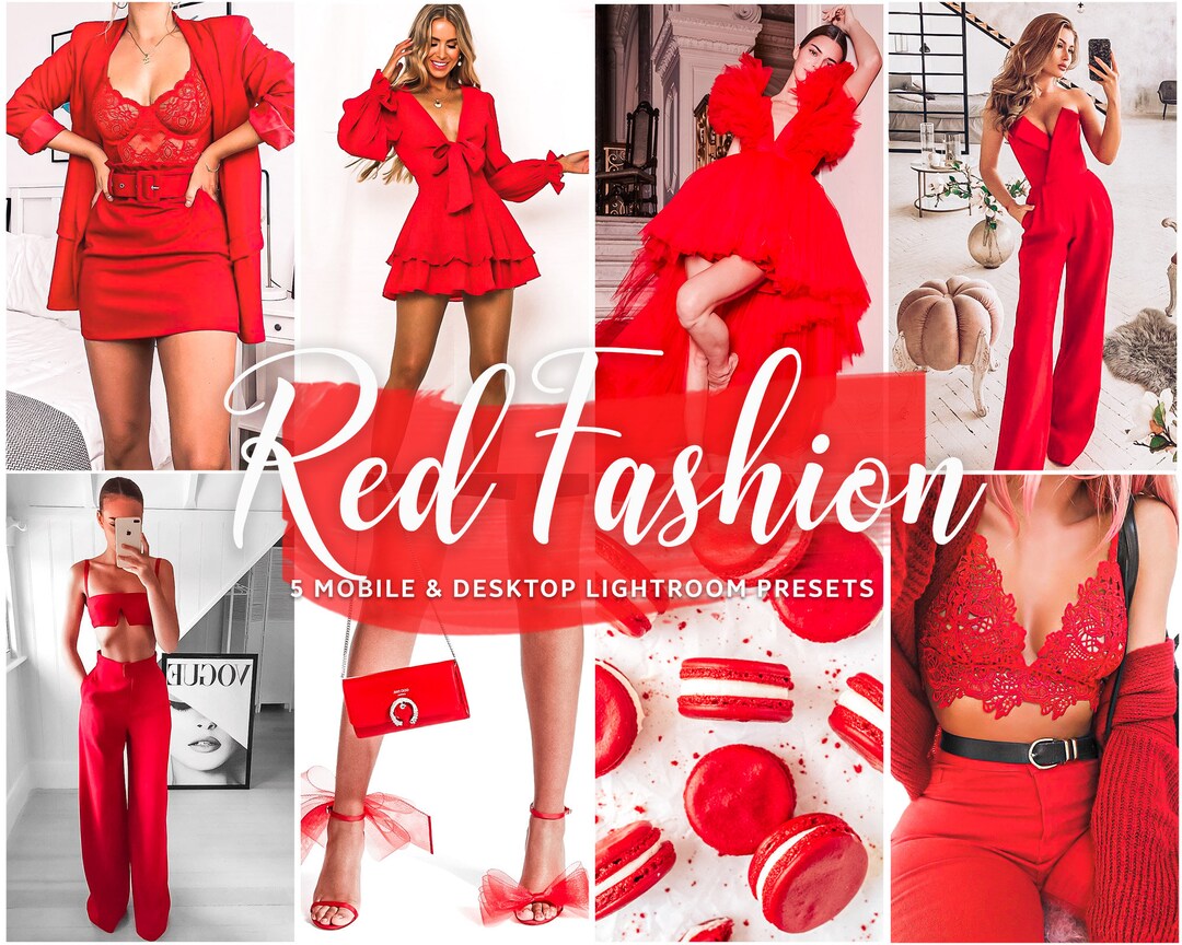 5 Red Presets Fashion for Lightroom Mobile and Lightroom Desktop ...