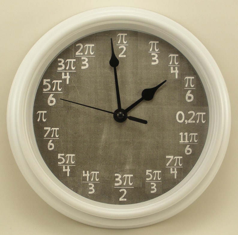 CALCULUS Math Clock, Unit Circle in Radians, Teacher Appreciation ...