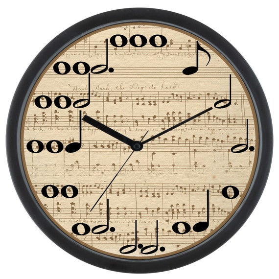 MUSIC Clock Musical Notes Clockmusic Teacher Clock Novelty - Etsy