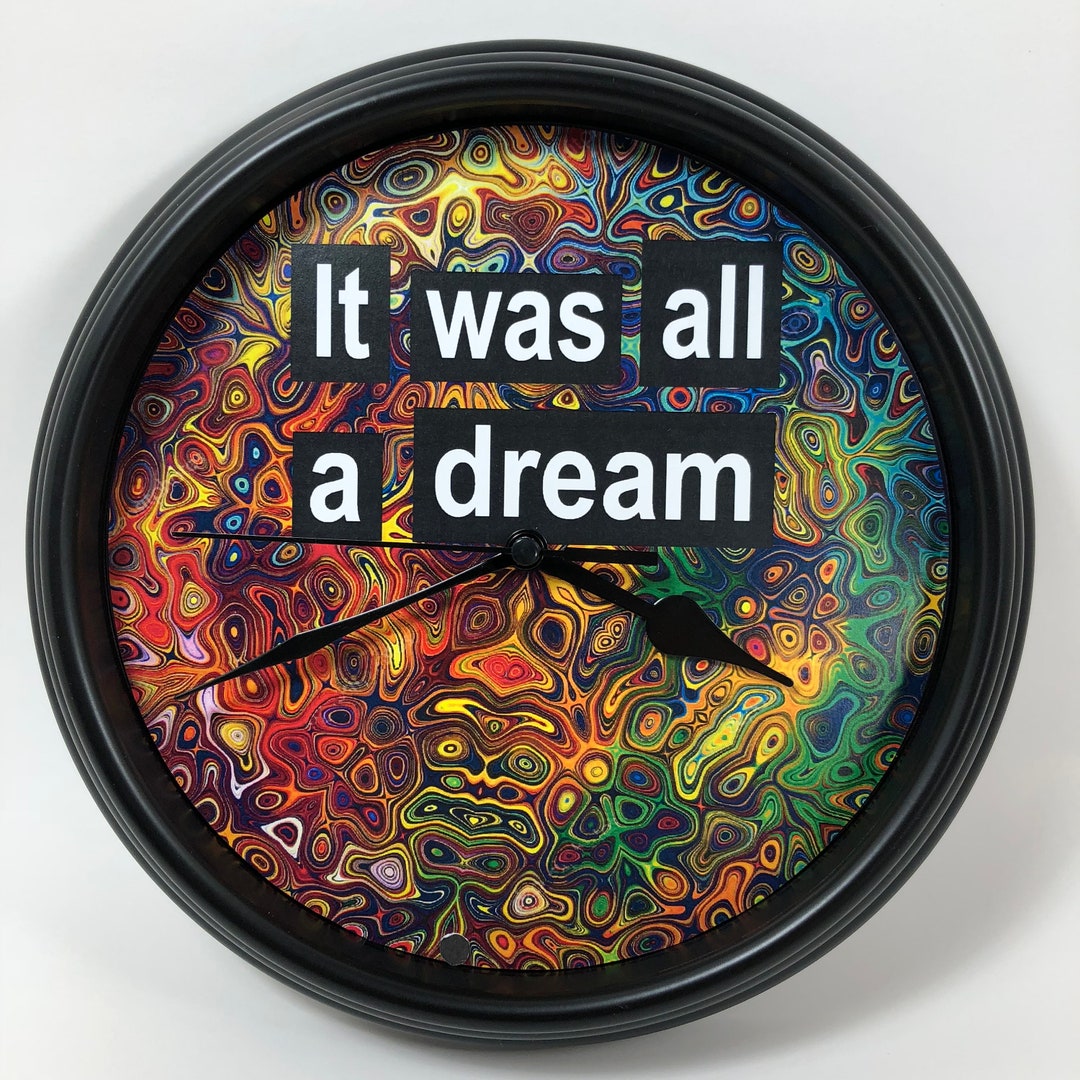 PSYCHEDELIC Wall Clock, It's All A Dream Wall Clock,sacred Geometry Decor, Unique Wall Art ...