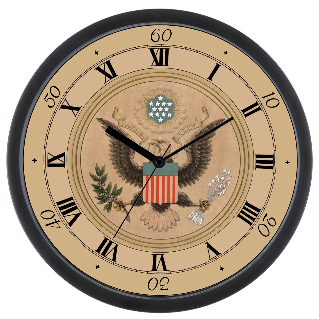 VINTAGE E Pluribus Unum Wall Clock, Retro Wall Clock, Government Clock ...