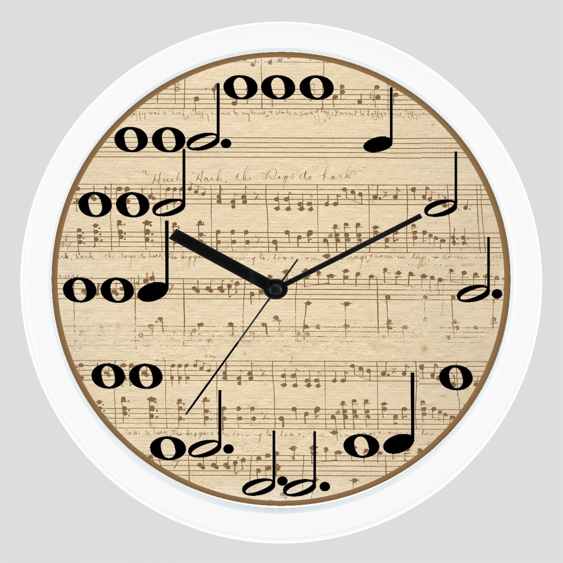 MUSIC Clock Musical Notes Clockmusic Teacher Clock Novelty - Etsy
