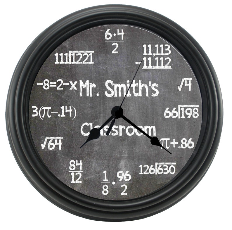 MATH Clock Teacher Gift Math Expressions Wall Clockteacher | Etsy