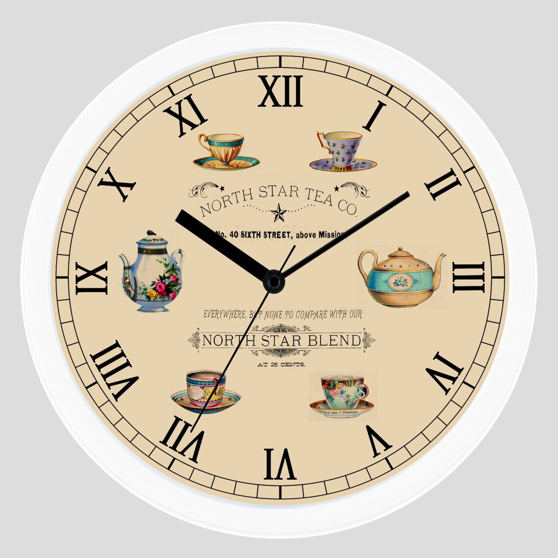 VINTAGE KITCHEN Clock, "northstar Tea Co.", Kitchen, Tea Time Kitchen ...