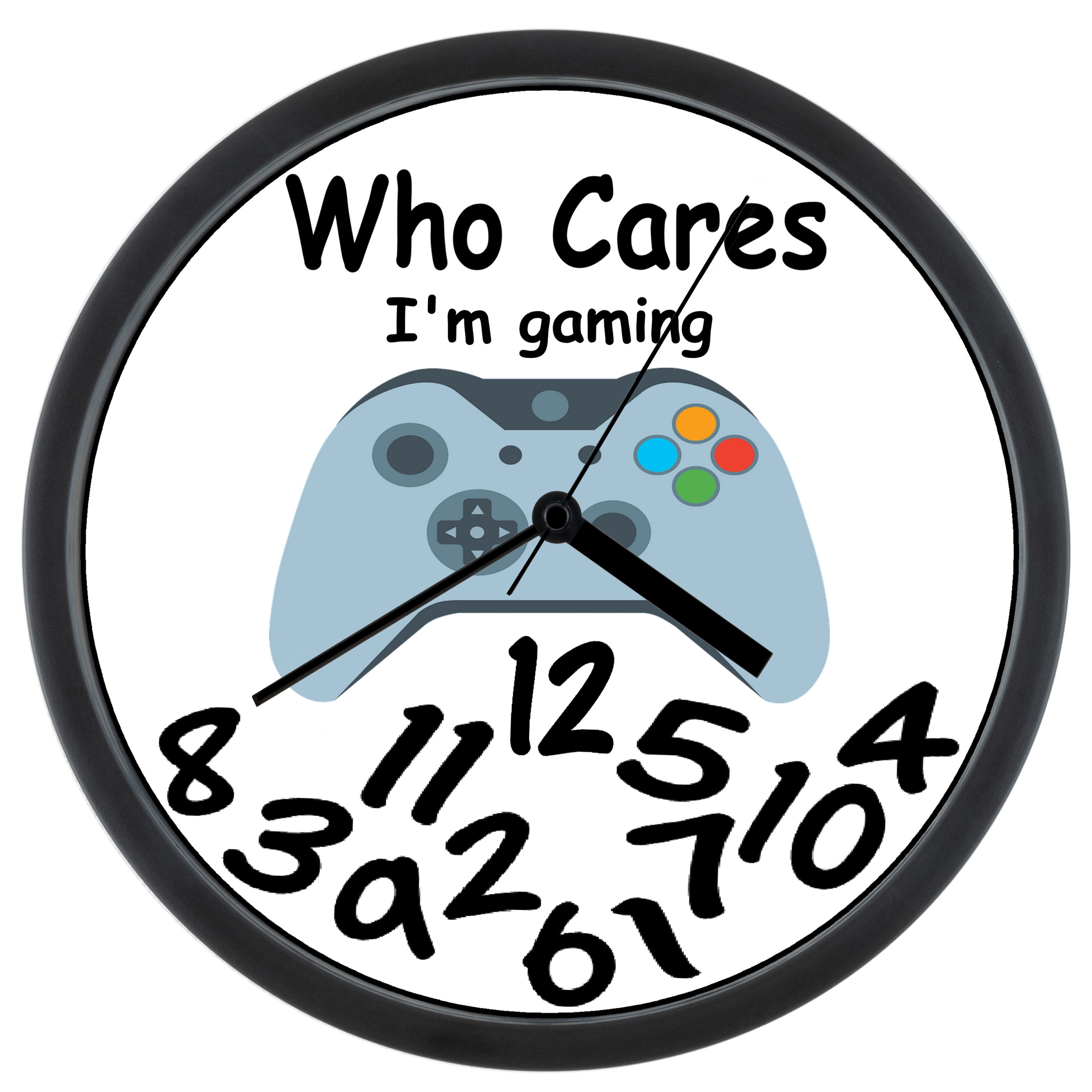 Who Cares I'm Gaming, Gamer Clock, Wall Clock, Arcade, Video Game ...