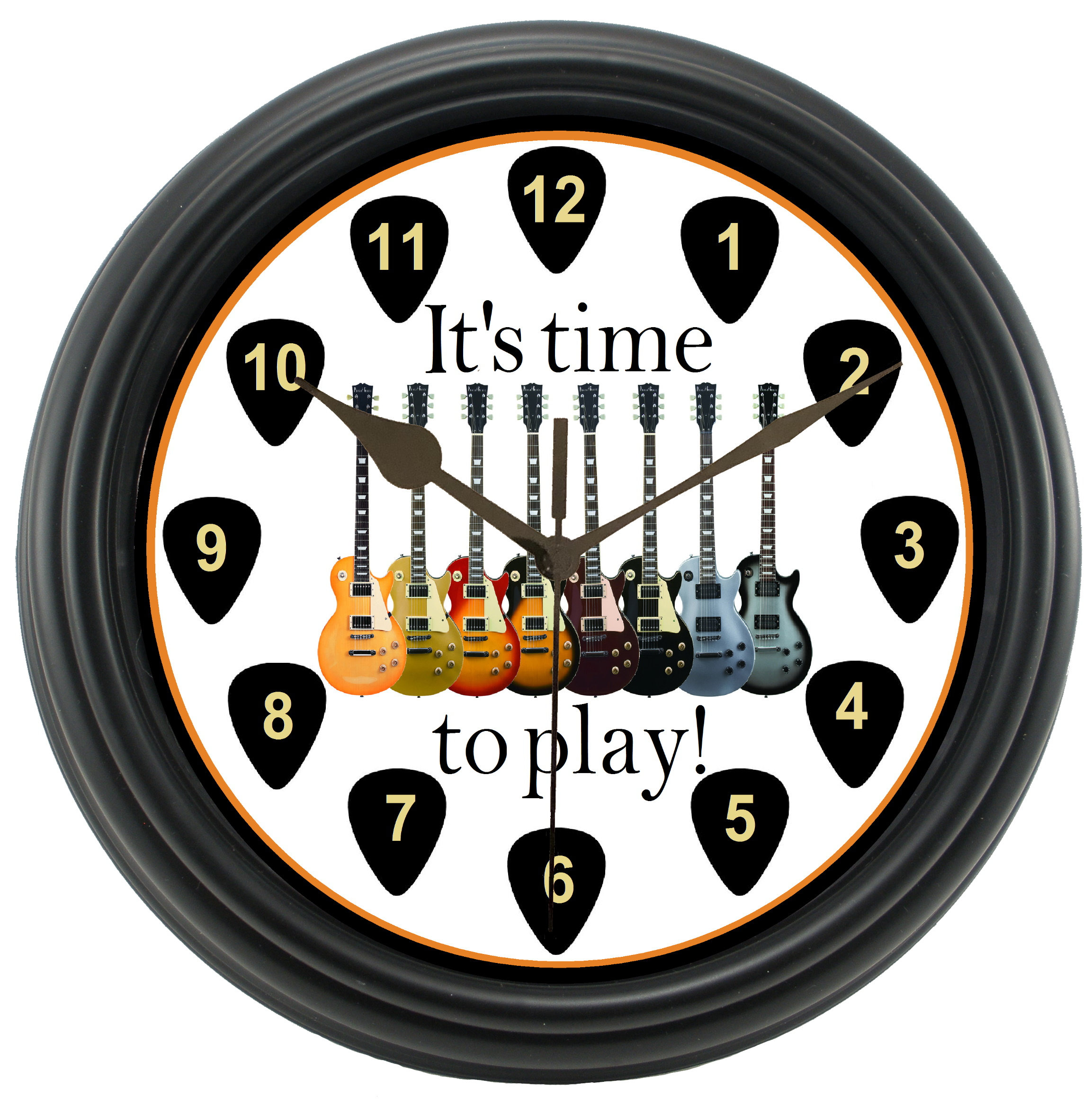 GUITAR Clock,”it’s Time to Play”,gibson Guitars,music Clock,music Room ...