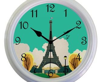 Paris Eiffel Tower Wall Clock - Etsy