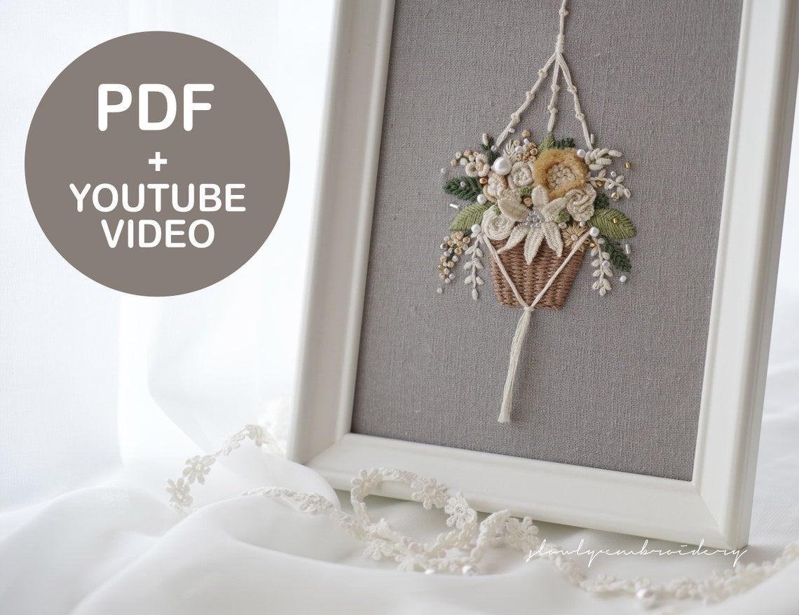 Hand Embroidery PDF Pattern Flower Embroidery 3D Hand - Etsy