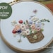 Flower Basket Embroidery Pattern + Video Tutorial, Hand Embroidery PDF ...