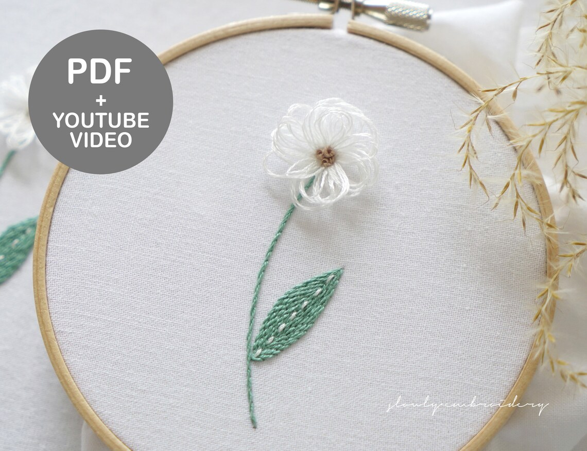 Embroidery Pattern PDF Pattern 5 Flower Hand Embroidery - Etsy