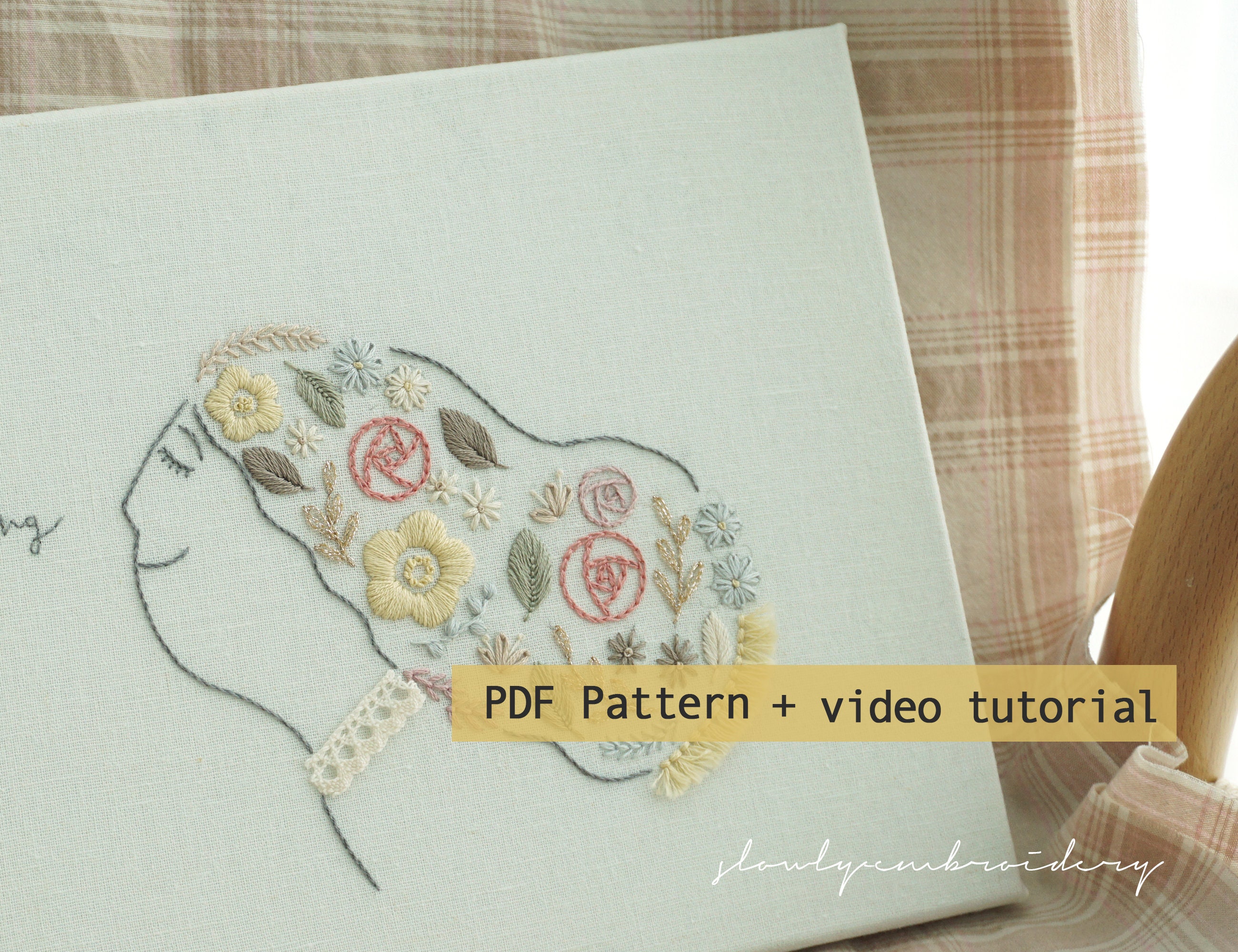 Spring Flower Embroidery Pattern, PDF Pattern, Video Tutorial, Floral ...