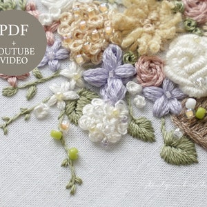 Floral Basket Hand Embroidery Pattern. Beginner-friendly, Instant PDF ...