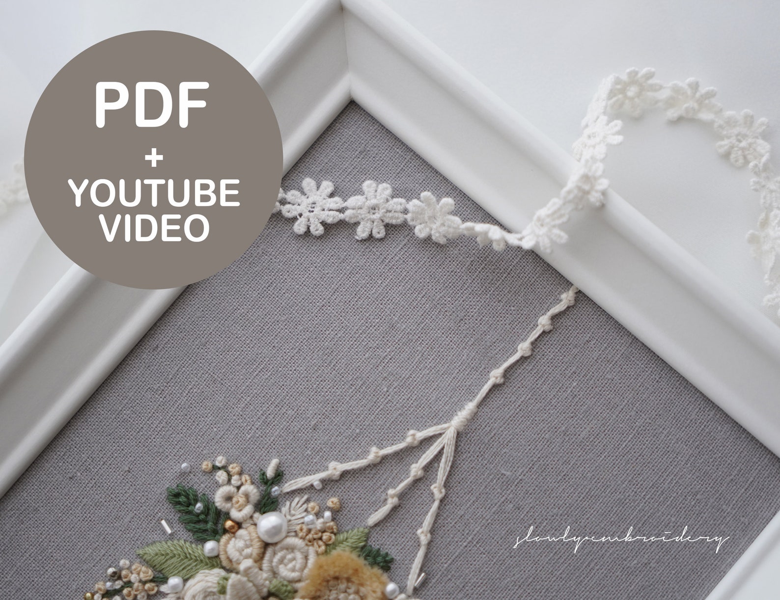 Hand Embroidery PDF Pattern Flower Embroidery 3D Hand - Etsy