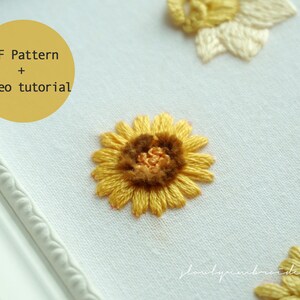 Yellow Flower Embroidery Pattern, Floral Embroidery, PDF Pattern, Video ...