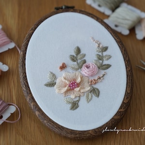 Vintage Flower Embroidery Pattern, Hand Embroidery Design, Floral ...