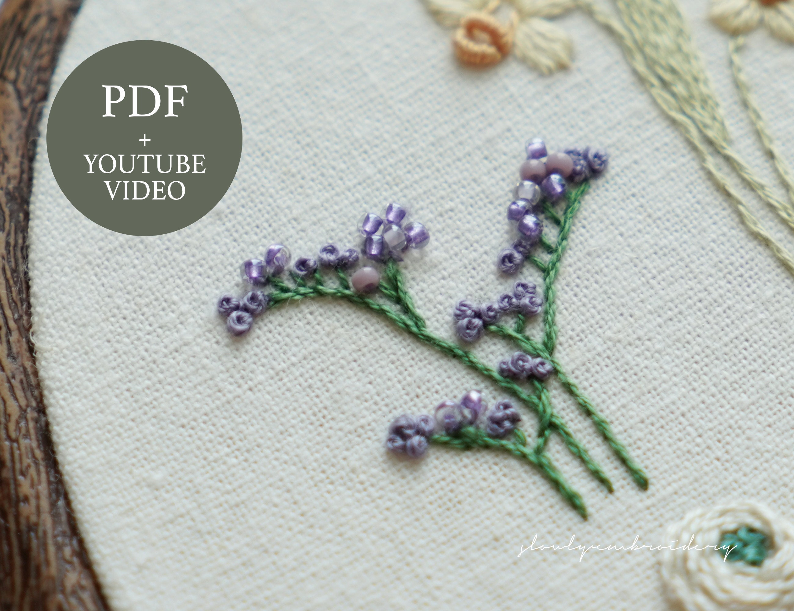 Floral Embroidery Pattern PDF, 4 Flower Designs With Video Tutorial for ...