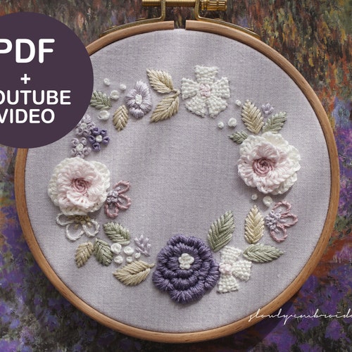 Vintage Flower Embroidery Pattern Hand Embroidery Design - Etsy