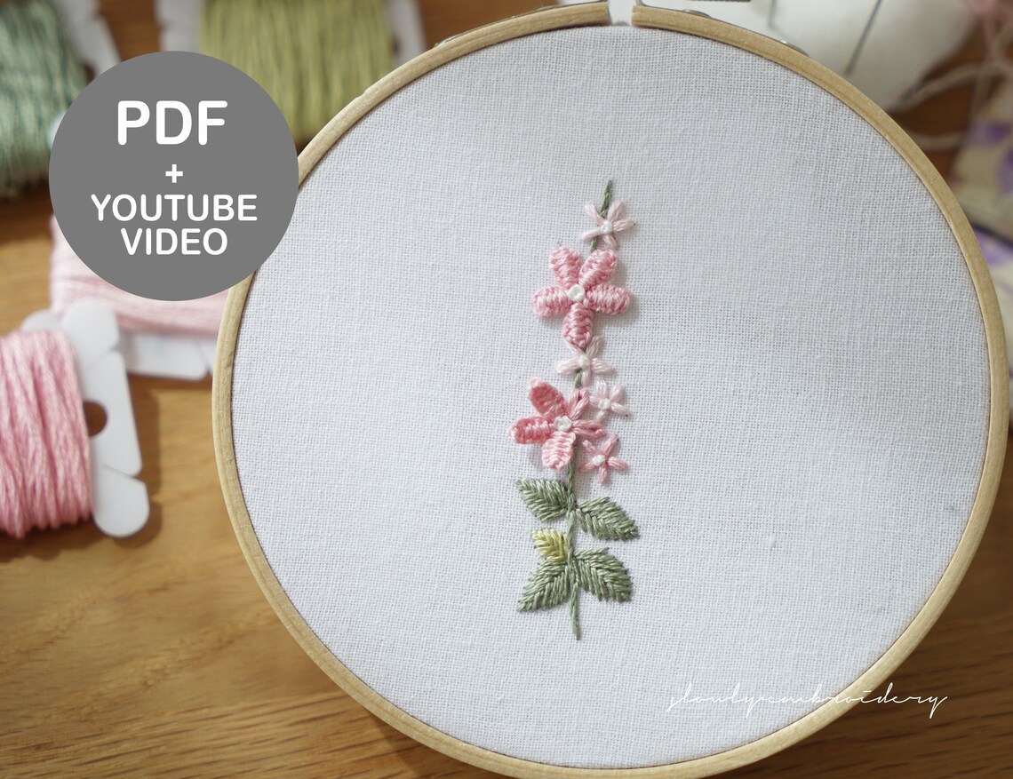 Embroidery Pattern PDF Pattern 5 Flower Hand Embroidery - Etsy